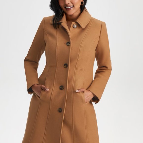 Laura | Jackets & Coats | Laura Stretch Wool Blend Coat Tan | Poshmark